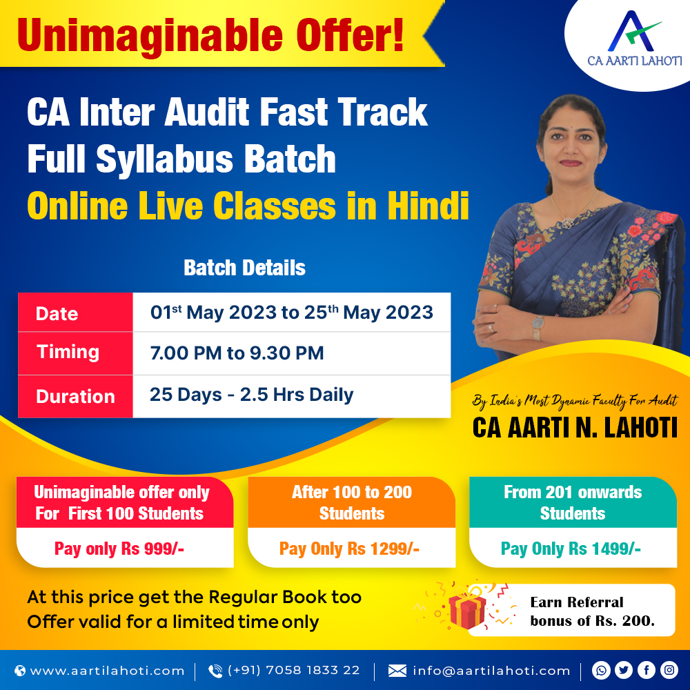 AartiLahoti. CA Inter - Audit - Full Syllabus Fast Track - Hindi - Live ... AartiLahoti. CA Inter - Audit - Full Syllabus Fast Track - Hindi - Live ...